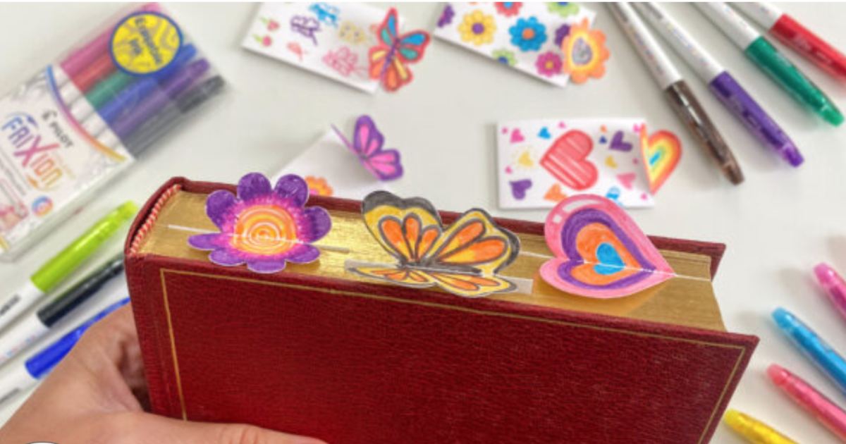 Make 3D bookmarks with PILOT FriXion Color Erasable Markers | Pilot Pen ...